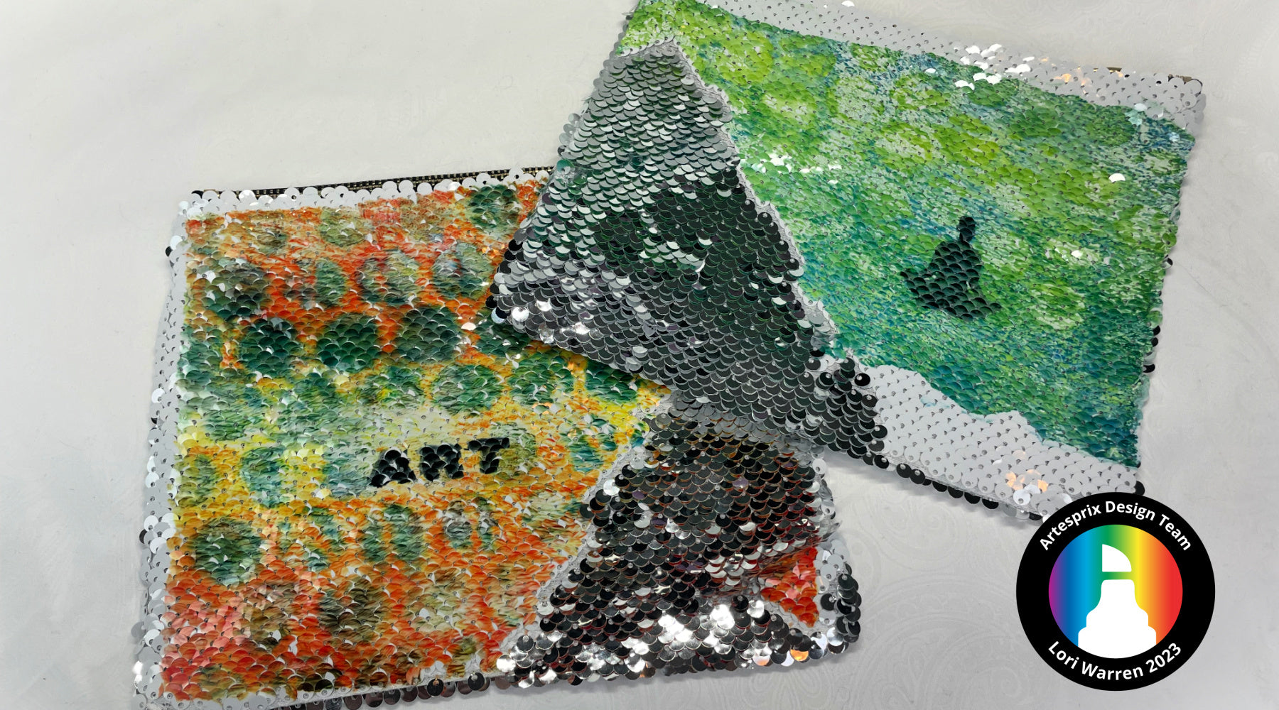 Artsy Sequin Iron-on-Ink Blank of the Month Zip Case | Artesprix