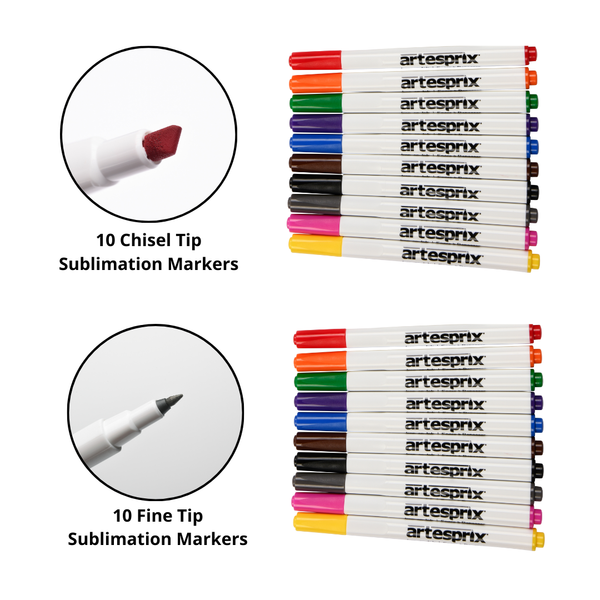 Artesprix Sublimation Markers Basic Colors Bundle (2) | Artesprix